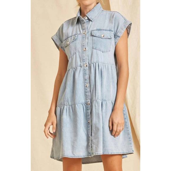 ANDREE BY UNIT | Dresses | New Andree By Unit Dolman Sleeve Denim Dress ...